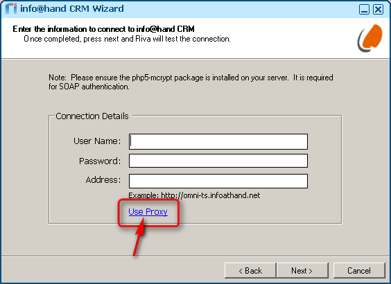 Configure "Use Proxy" Settings in CRM and Email Connections – Riva Engine Knowledgebase