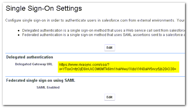Configure The Delegated Authentication Gateway URL in Salesforce – Riva Engine Knowledgebase