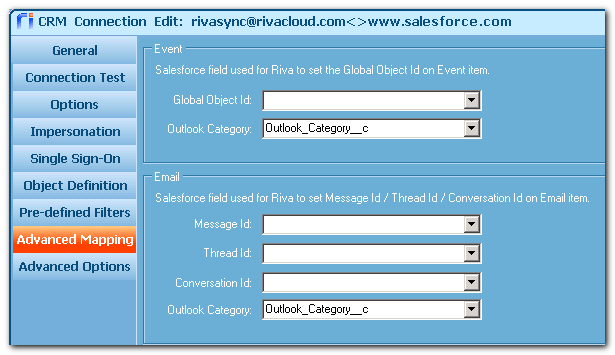Salesforce Map Custom Outlook Categories To Trigger Salesforce Work Flows Riva Engine