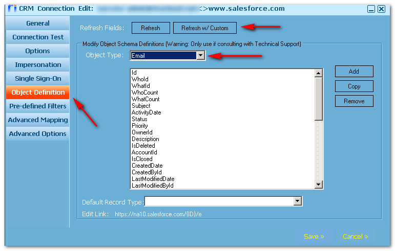 Salesforce: Configure Advanced Mappings in CRM Connection – Riva Engine Knowledgebase