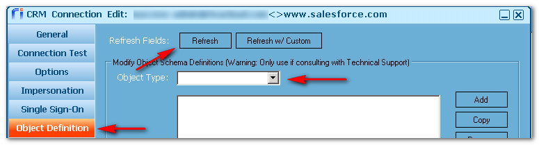 Salesforce Refresh The List Of Objects Mapped Through The Riva Connection Riva Engine