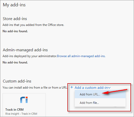 Install The Riva Insight Outlook Web Add In From Your Outlook Client Riva Engine Knowledgebase