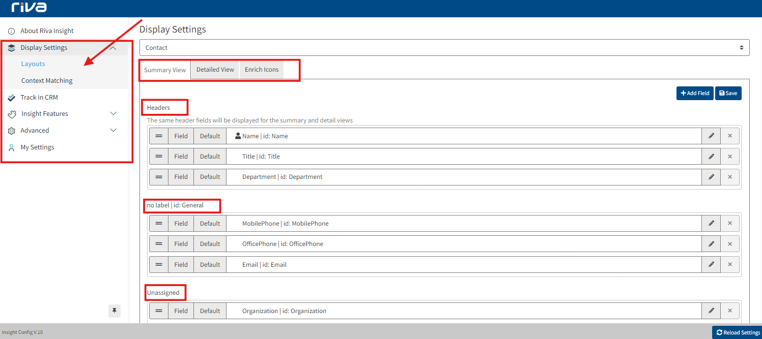Configure Display Of Crm Data In Riva Insight Context View Riva