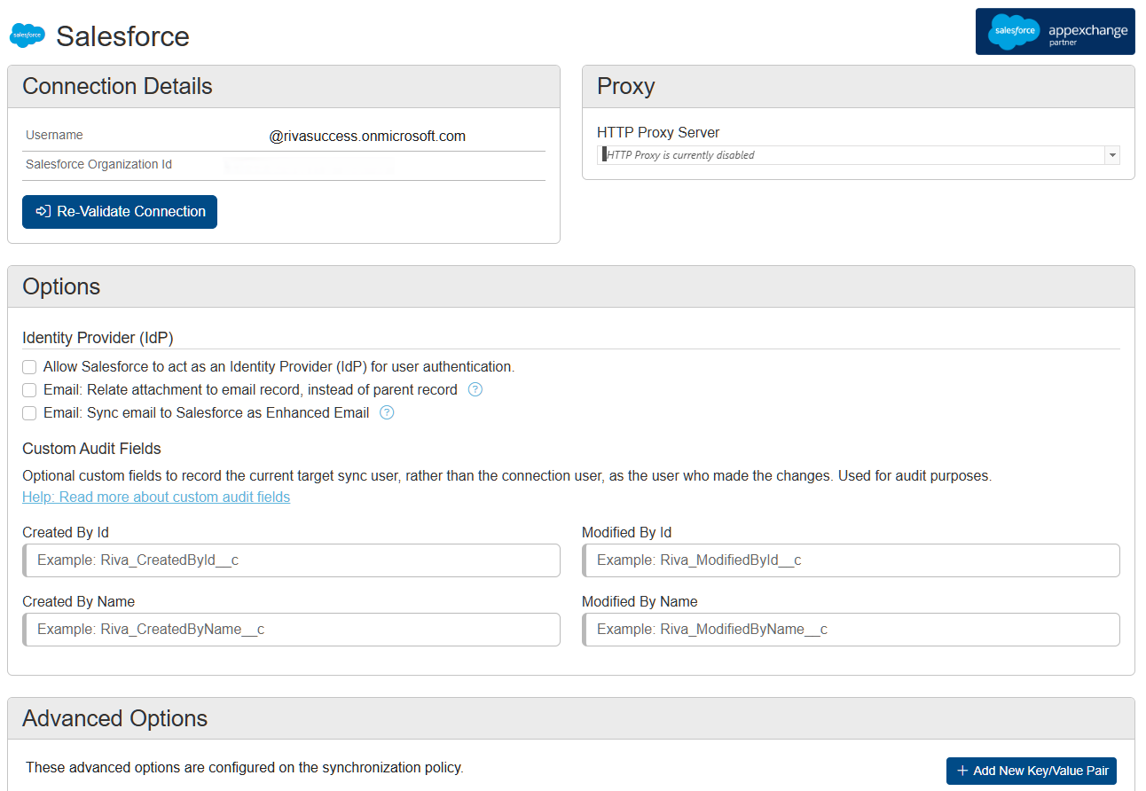 Edit a Riva Cloud Connection For Salesforce to Use OAuth – Riva Engine Knowledgebase