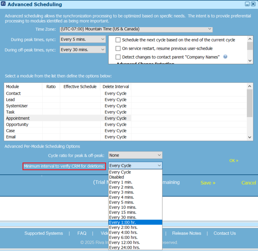 Riva Sync Policy: Advanced Scheduling Options – Riva Engine Knowledgebase