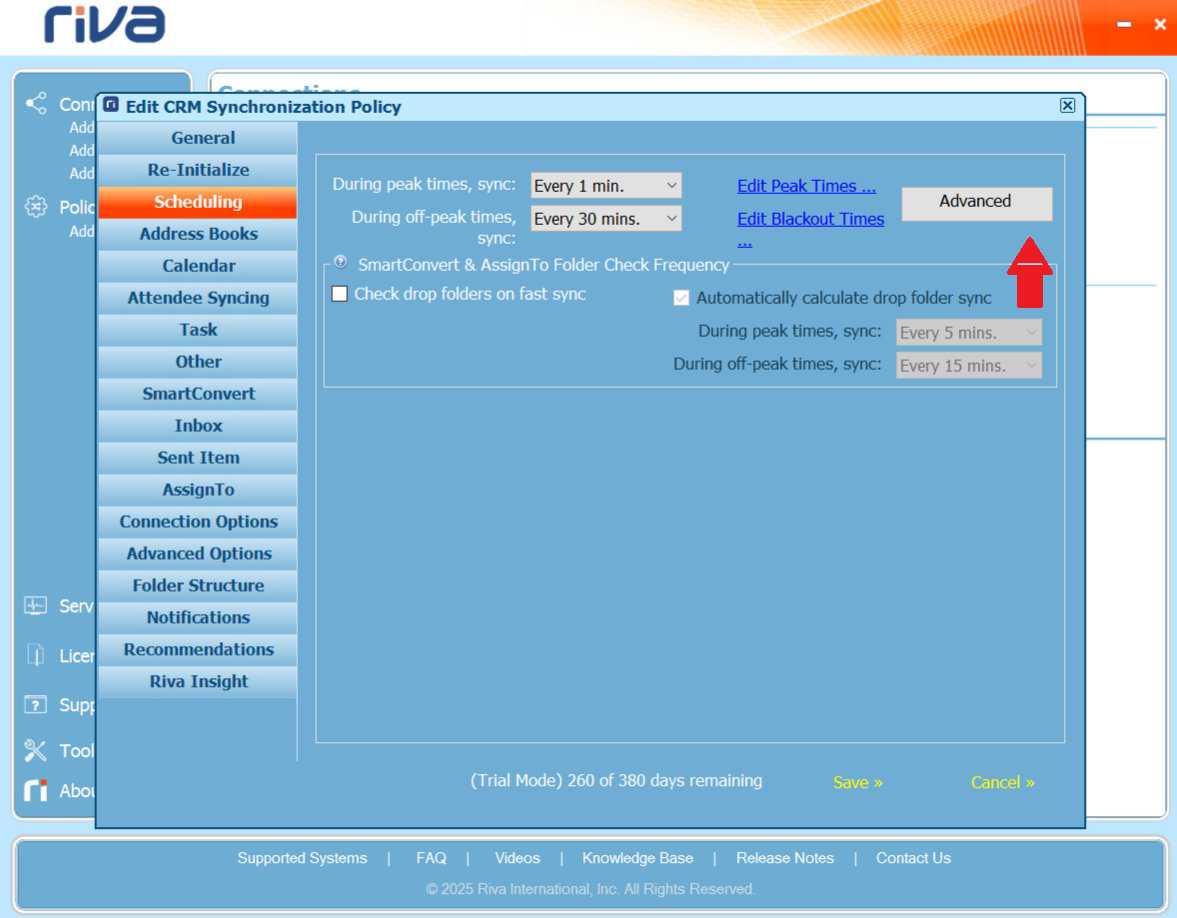 Riva Sync Policy: Advanced Scheduling Options – Riva Engine Knowledgebase